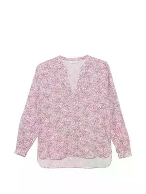 XACUS Floral-print Linen Blouse