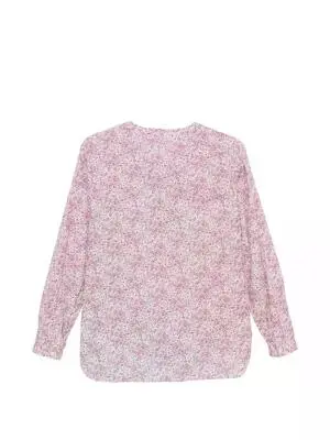 XACUS Floral-print Linen Blouse