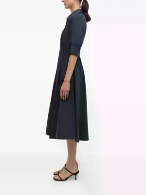 Simkhai Jazz Pintucked Cuffed Midi Dress - Blue