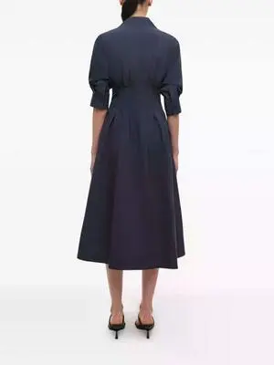 Simkhai Jazz Pintucked Cuffed Midi Dress - Blue