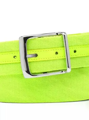 Philipp Plein Leather-trim Buckle Belt