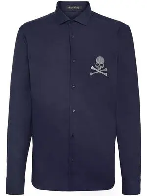 Philipp Plein Skull-embroidered Poplin Shirt