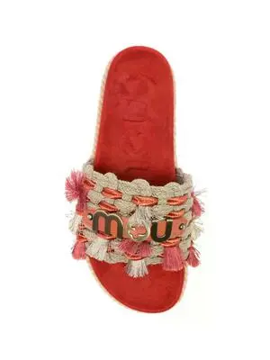 Mou Tassel-embellished Braided Sandals - Neutrals