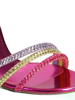 Casadei 140 Andromeda Crystal-embellished Heeled Sandals - Pink