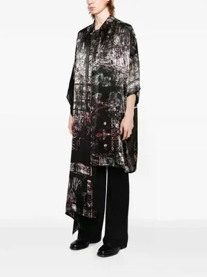Yohji Yamamoto Graphic-print Coat
