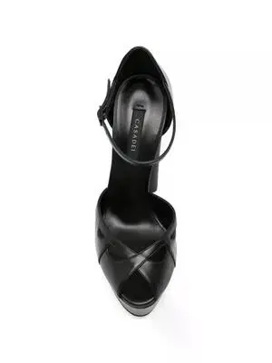 Casadei Cut-out Platform Sandals - Black