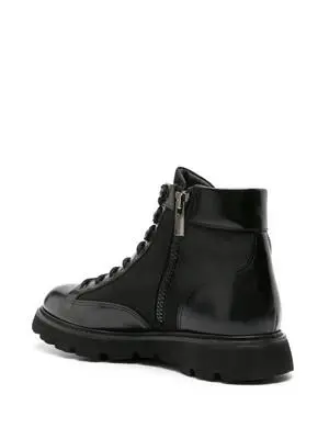 DOUCAL'S Lace-up Panelled Ankle Boots