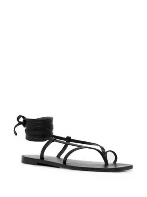 A.emery Nolan Leather Wrap Sandals - Black