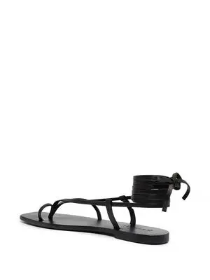 A.emery Nolan Leather Wrap Sandals - Black