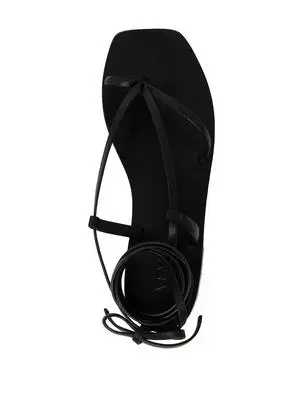 A.emery Nolan Leather Wrap Sandals - Black