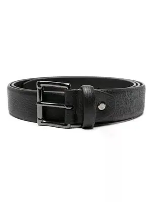 Pal Zileri Engraved-buckle Leather Belt - Black