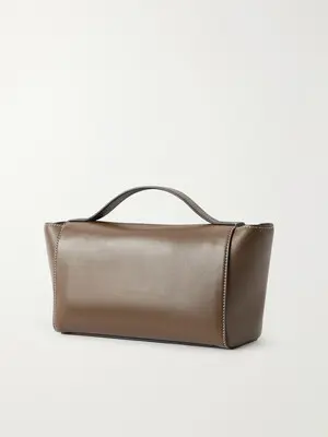 Savette Symmetry Trapeze Leather Tote - Green
