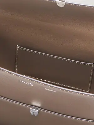 Savette Symmetry Trapeze Leather Tote - Green