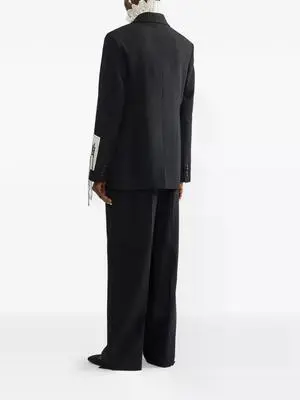 Erdem Satin-lapel Blazer With Logo Patch