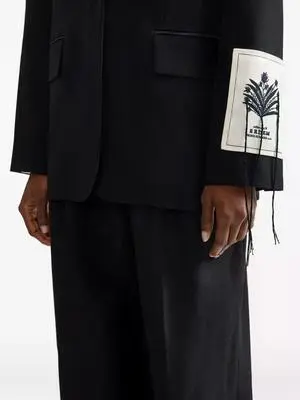 Erdem Satin-lapel Blazer With Logo Patch