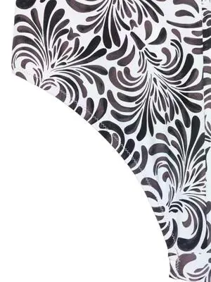 TWINSET Botanical Print Halterneck Swimsuit - White