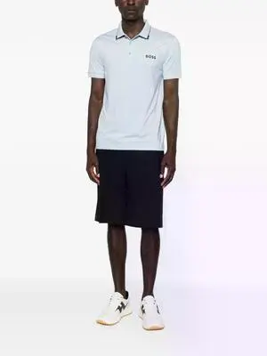 BOSS Logo-print Polo Shirt - Blue