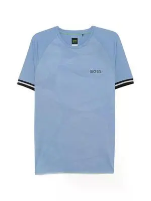 BOSS Active Slim-fit T-shirt With Tennis-ball Eming - Blue