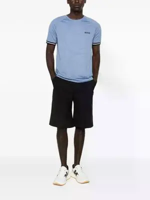 BOSS Active Slim-fit T-shirt With Tennis-ball Eming - Blue