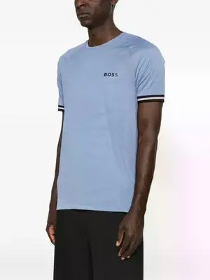 BOSS Active Slim-fit T-shirt With Tennis-ball Eming - Blue