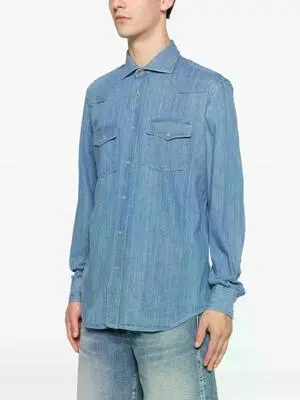 MAZZARELLI Western-yoke Chest-pocket Shirt