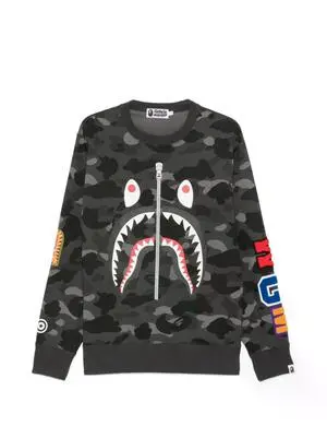 BAPE BLACK BY *A BATHING APE® Bape Camouflage Shark Motif Sweatshirt