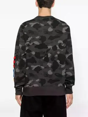 BAPE BLACK BY *A BATHING APE® Bape Camouflage Shark Motif Sweatshirt