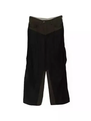 ZIGGY CHEN Panelled Wide-leg Trousers - Black