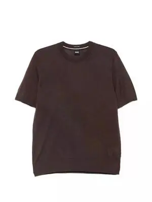 BOSS Short-sleeve Wool T-shirt - Brown