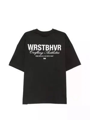 WRSTBHVR Studio V13 Logo-print Drop-shoulder T-shirt