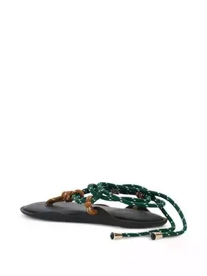 Flowze Twin Rope-detail Lace-up Sandals - Green