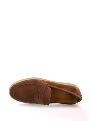 FRAU Saddle-detail Suede Loafers - Brown