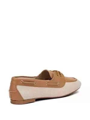 FRAU Canvas And Leather Loafers - Brown