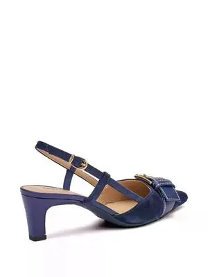 FRAU Buckle-detail Suede Slingbacks - Blue