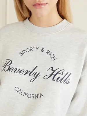 SPORTY & RICH Beverly Script Cotton Sweatshirt