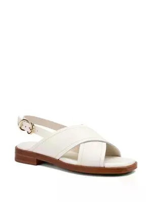 FRAU Crossover Strap Leather Sandals - White