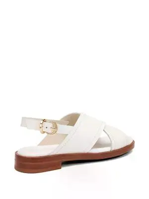 FRAU Crossover Strap Leather Sandals - White