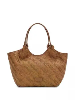 FRAU Herringbone-effect Tote Bag - Brown