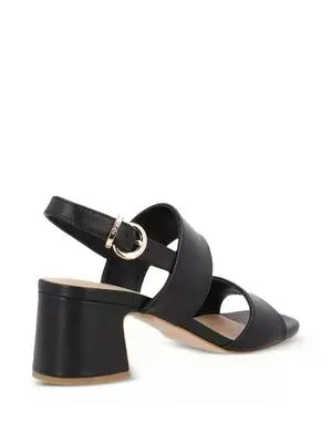 FRAU Block-heel Leather Sandals - Black