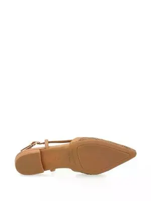 FRAU Herringbone-effect Slingback Pumps - Brown