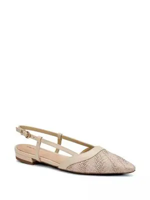 FRAU Herringbone Raffia Slingback Pumps - Neutrals