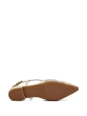 FRAU Herringbone Raffia Slingback Pumps - Neutrals