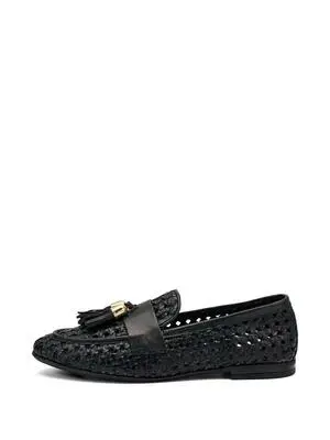 FRAU Woven Tassel Loafers - Black