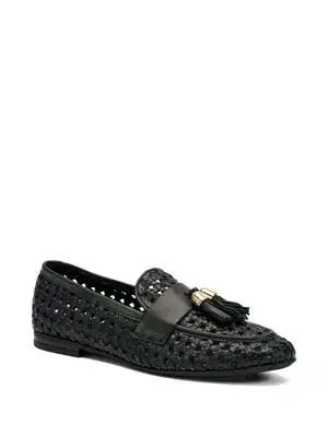 FRAU Woven Tassel Loafers - Black
