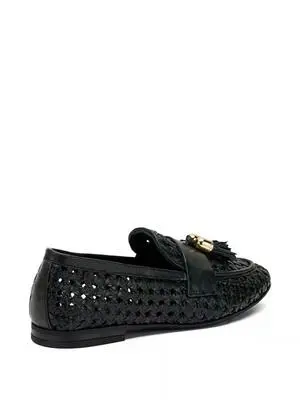 FRAU Woven Tassel Loafers - Black