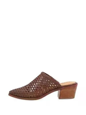 Women's Woven Leather Mules Clogs
