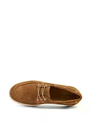 FRAU Suede Boat Shoes - Brown