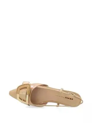 FRAU Buckle-detail Leather Slingbacks - Neutrals