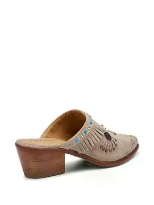 FRAU Fringed Stud-embellished Mules