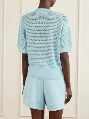 Varley Callie Open-knit Cotton Top
